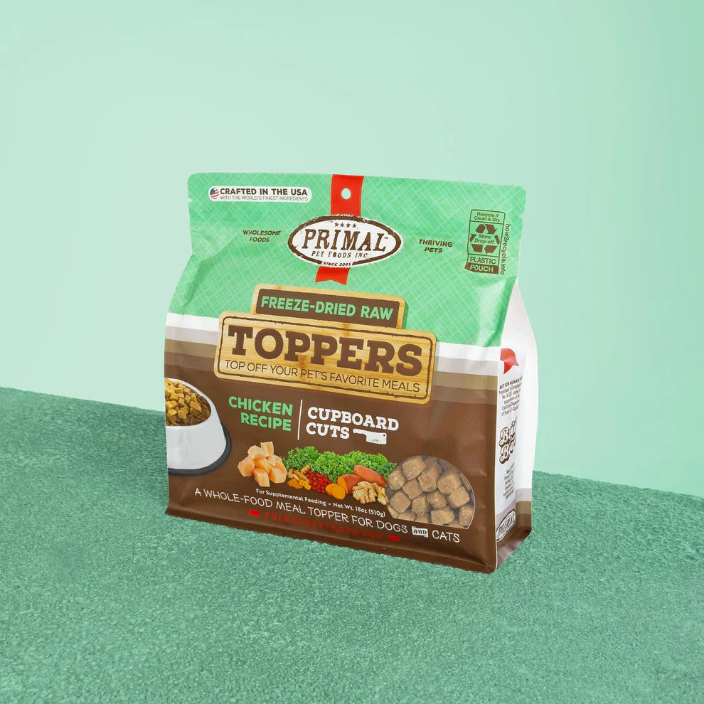Primal Cupboard Cuts Freeze Dried Raw Toppers for Cat & Dog Chicken Re ...